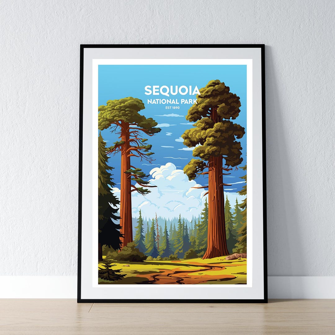 Sequoia National Park Poster Sequoia National Forest Print Minimalist ...