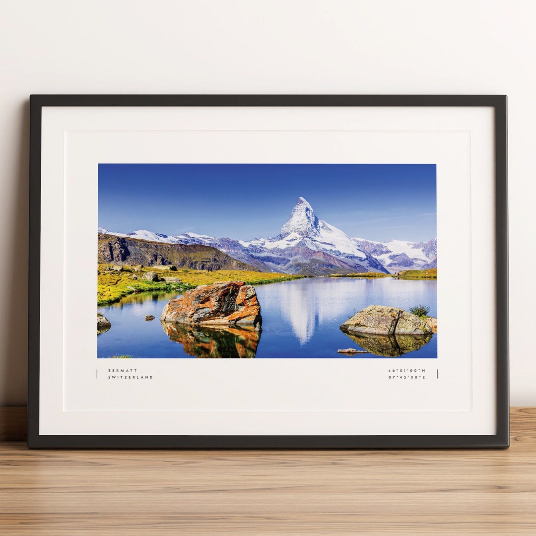 Zermatt Print, Zermatt Poster, Zermatt Coordinates, Zermatt Wall Art ...