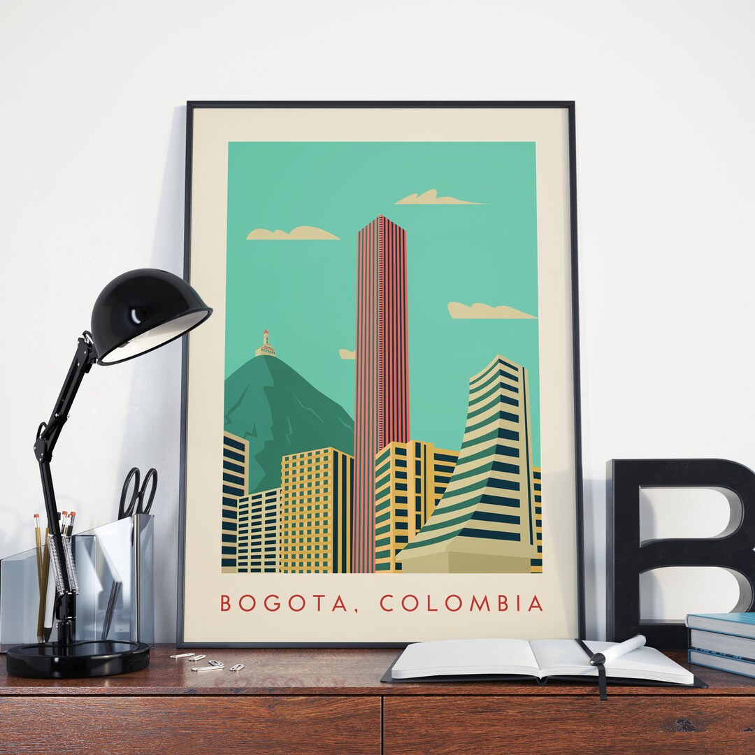 Bogota Poster, Colombia Vintage Travel Print, Wall Art, City, Decor ...