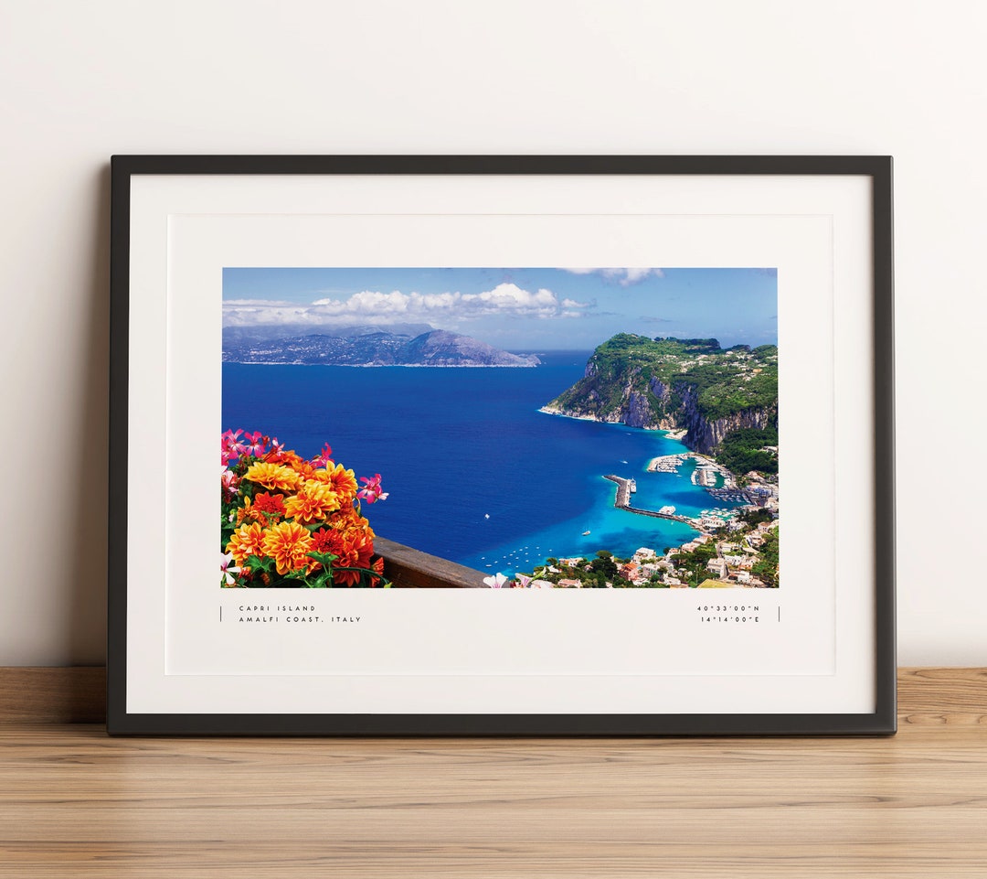 Capri Island Print, Capri Island Poster, Capri Coordinates, Capri Wall ...