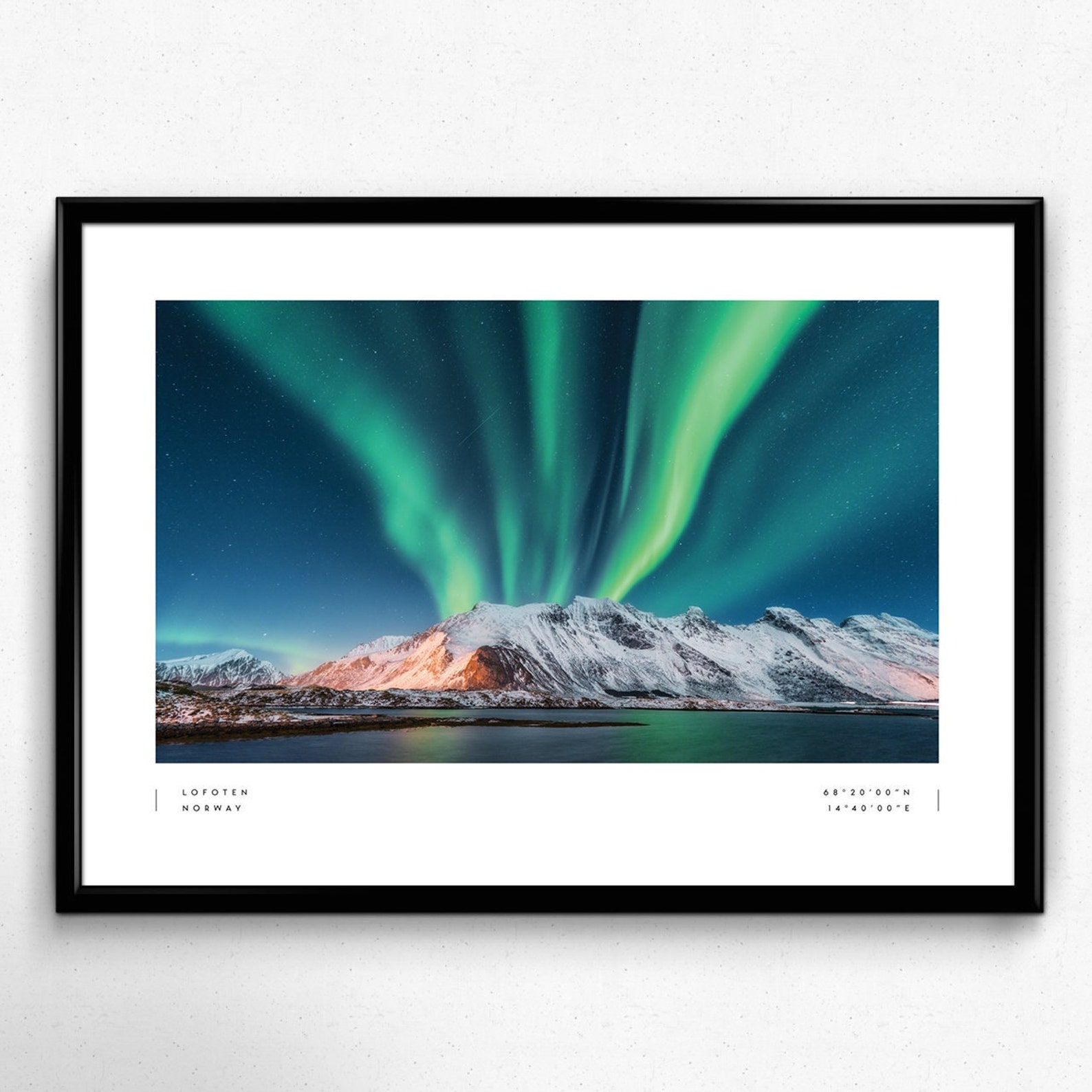 Lofoten Islands Northern Lights Poster, Aurora Borealis Print, Northern ...