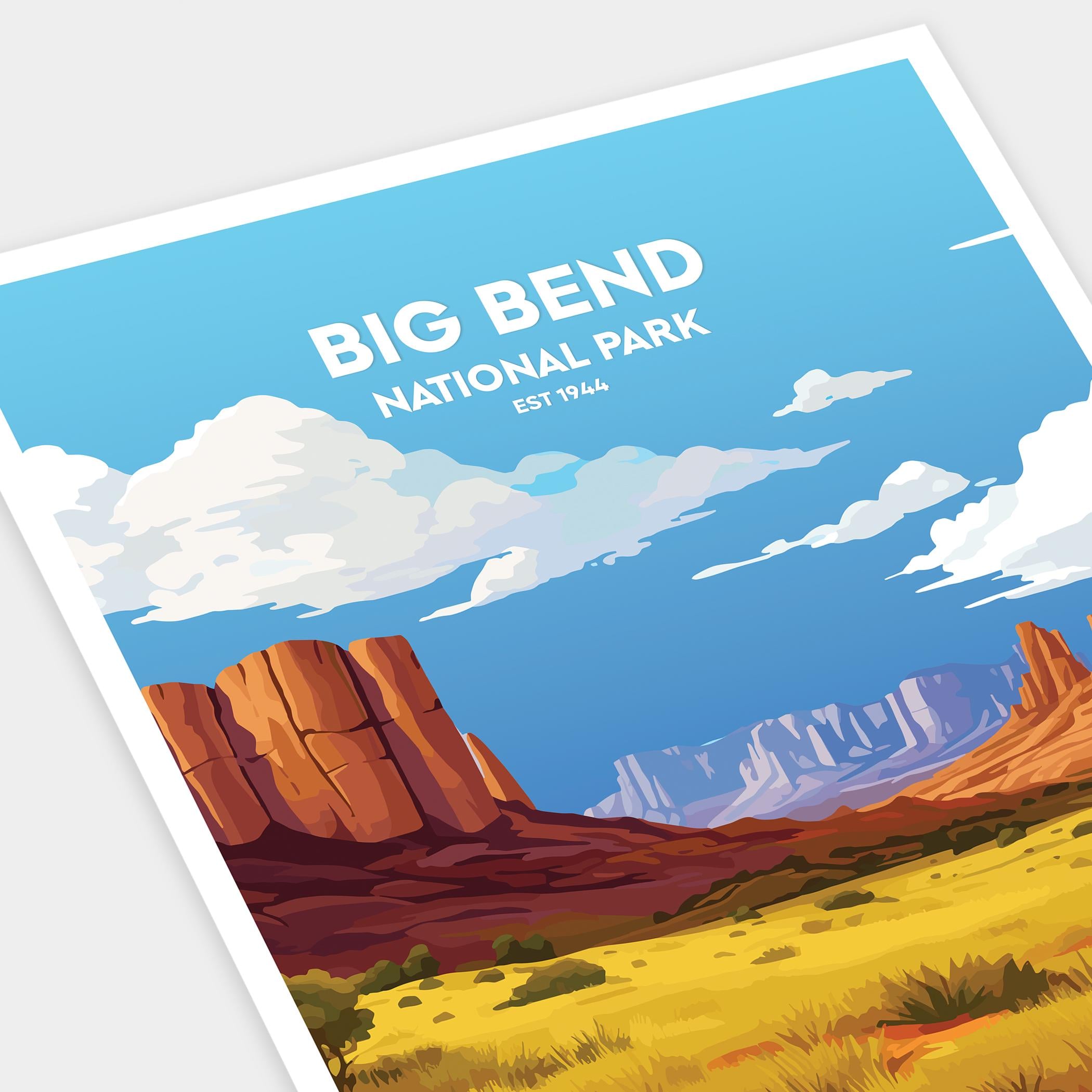 Big Bend National Park Poster Big Bend National Park Print Minimalist ...