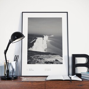 Dover White Cliffs Print, Dover White Cliffs Poster, Dover Coordinates ...
