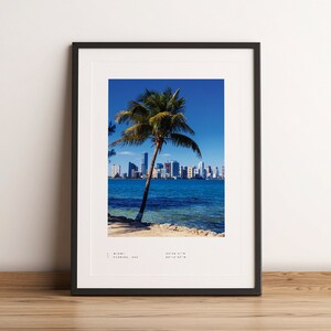 Miami Print, Miami Poster, Miami Coordinates, Miami Wall Art, Miami ...