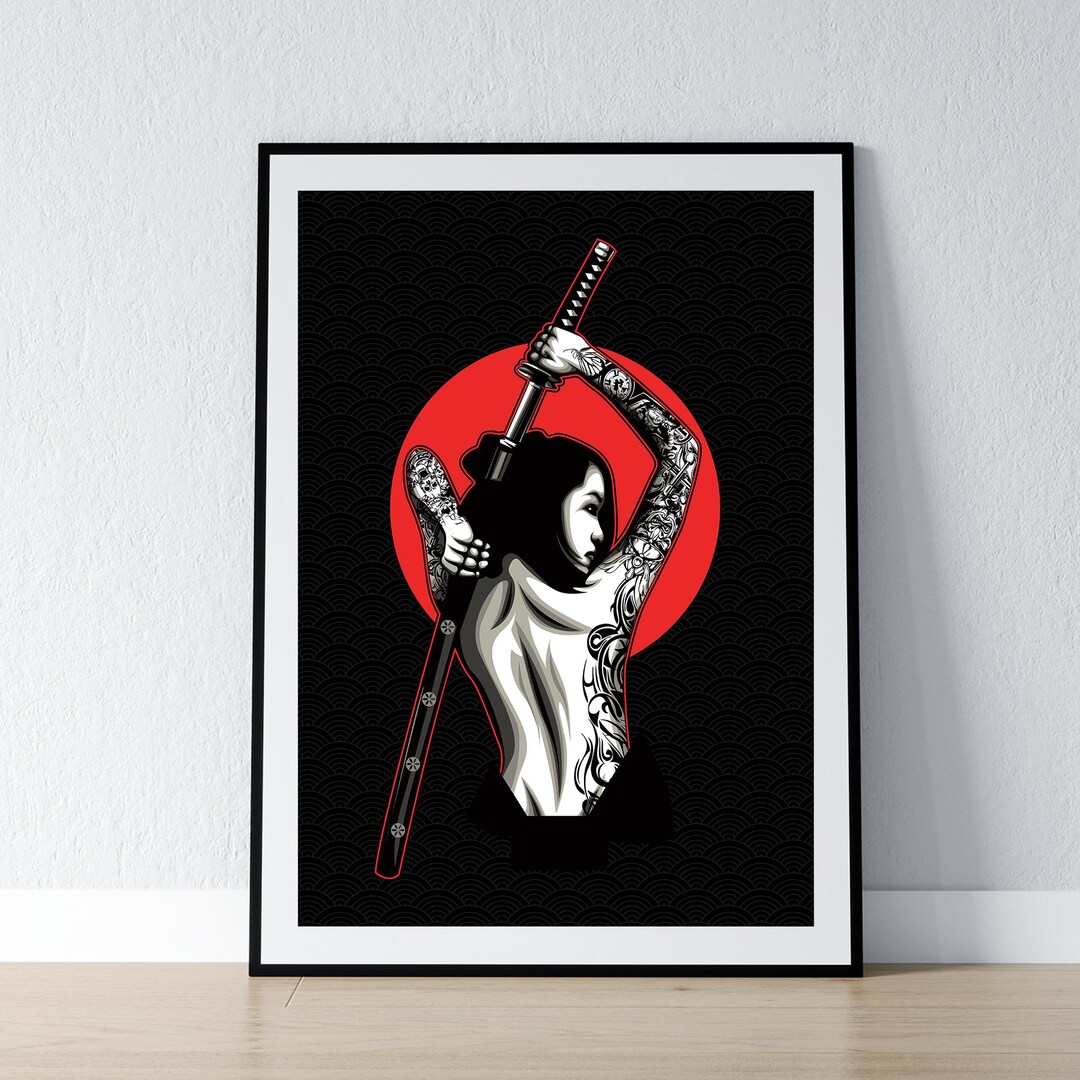 Female Samurai Poster - Japanese Print, Female, Traditional, Chinese ...