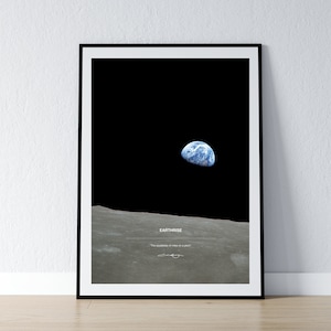 Earthrise Print, Earthrise Poster, Earth Rise, Carl Sagan Quote, Poster ...