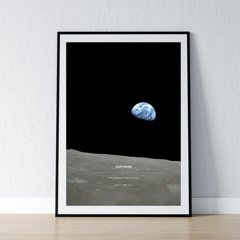 Earthrise Print Earthrise Poster Earth Rise Carl Sagan - Etsy