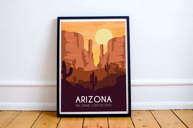 Arizona Print Arizona Poster Arizona Vintage Retro Print - Etsy
