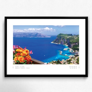 Capri Island Print, Capri Island Poster, Capri Coordinates, Capri Wall ...