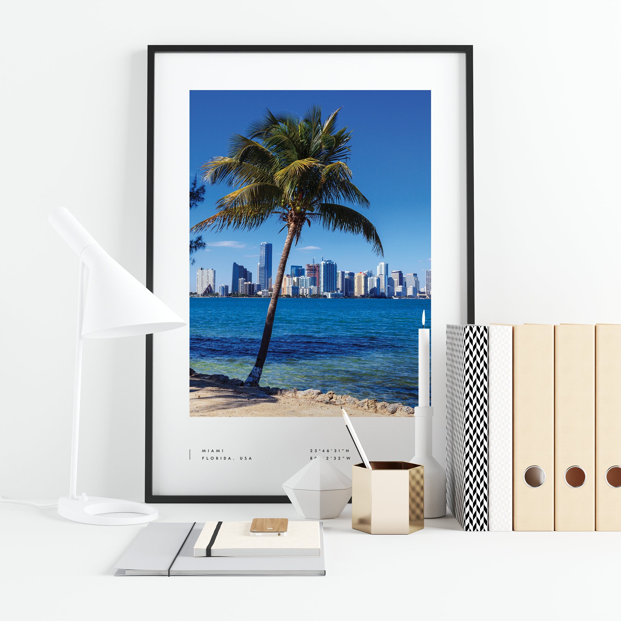Miami Print, Miami Poster, Miami Coordinates, Miami Wall Art, Miami ...