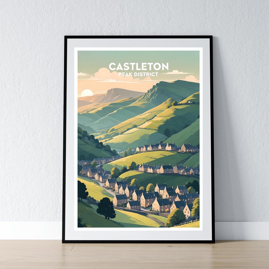 Castleton Print, Castleton Poster, Peak District Poster Print ...