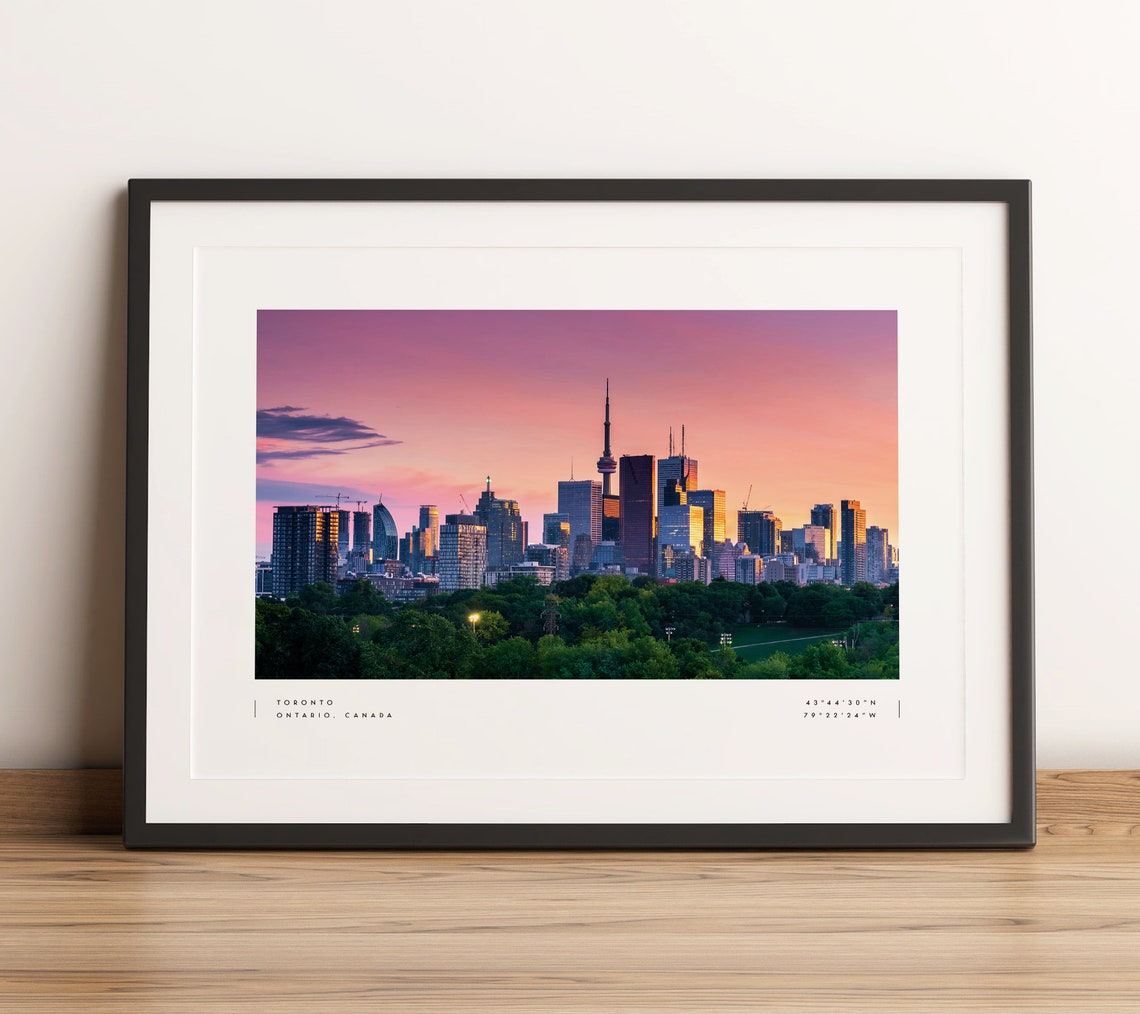 Toronto Print, Toronto Poster, Toronto Coordinates, Toronto Wall Art ...