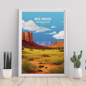 Big Bend National Park Poster Big Bend National Park Print Minimalist ...