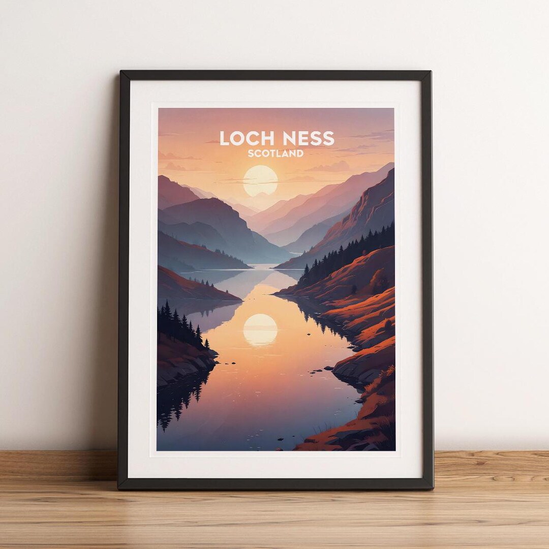 Loch Ness Print, Loch Ness Poster, Loch Ness Coordinates, Loch Ness ...