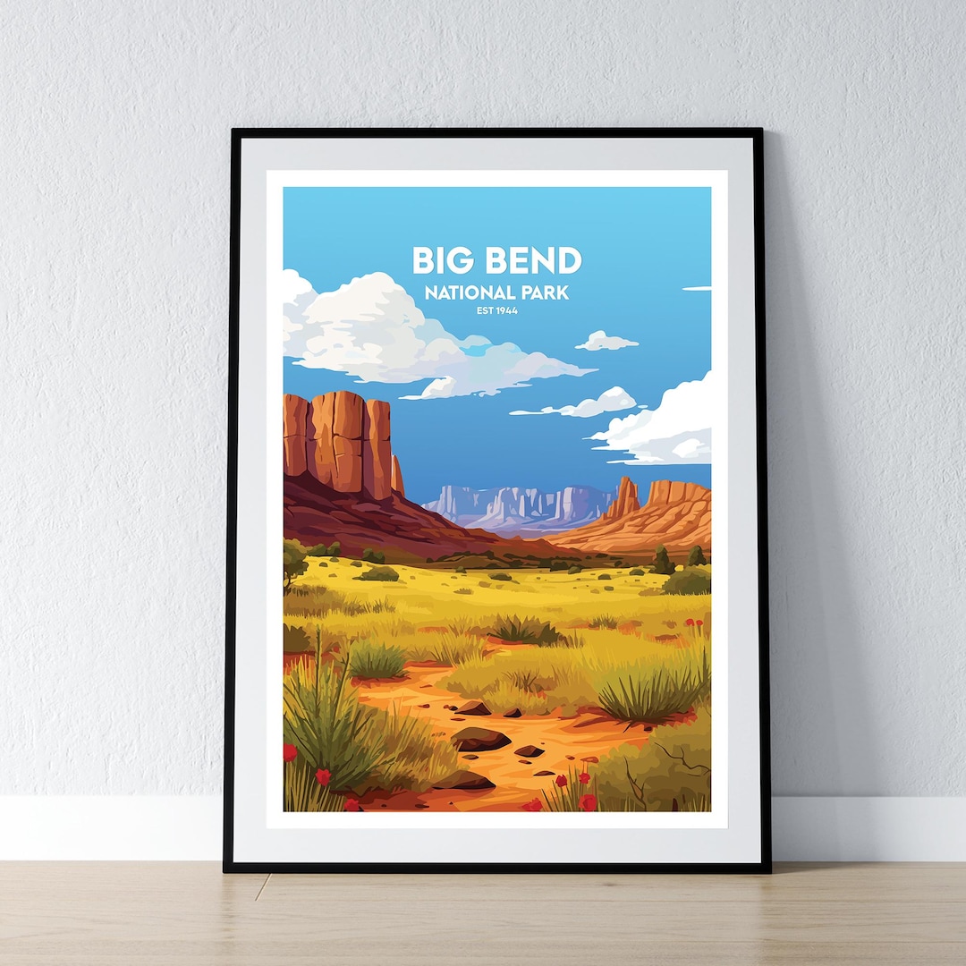 Big Bend National Park Poster Big Bend National Park Print Minimalist ...