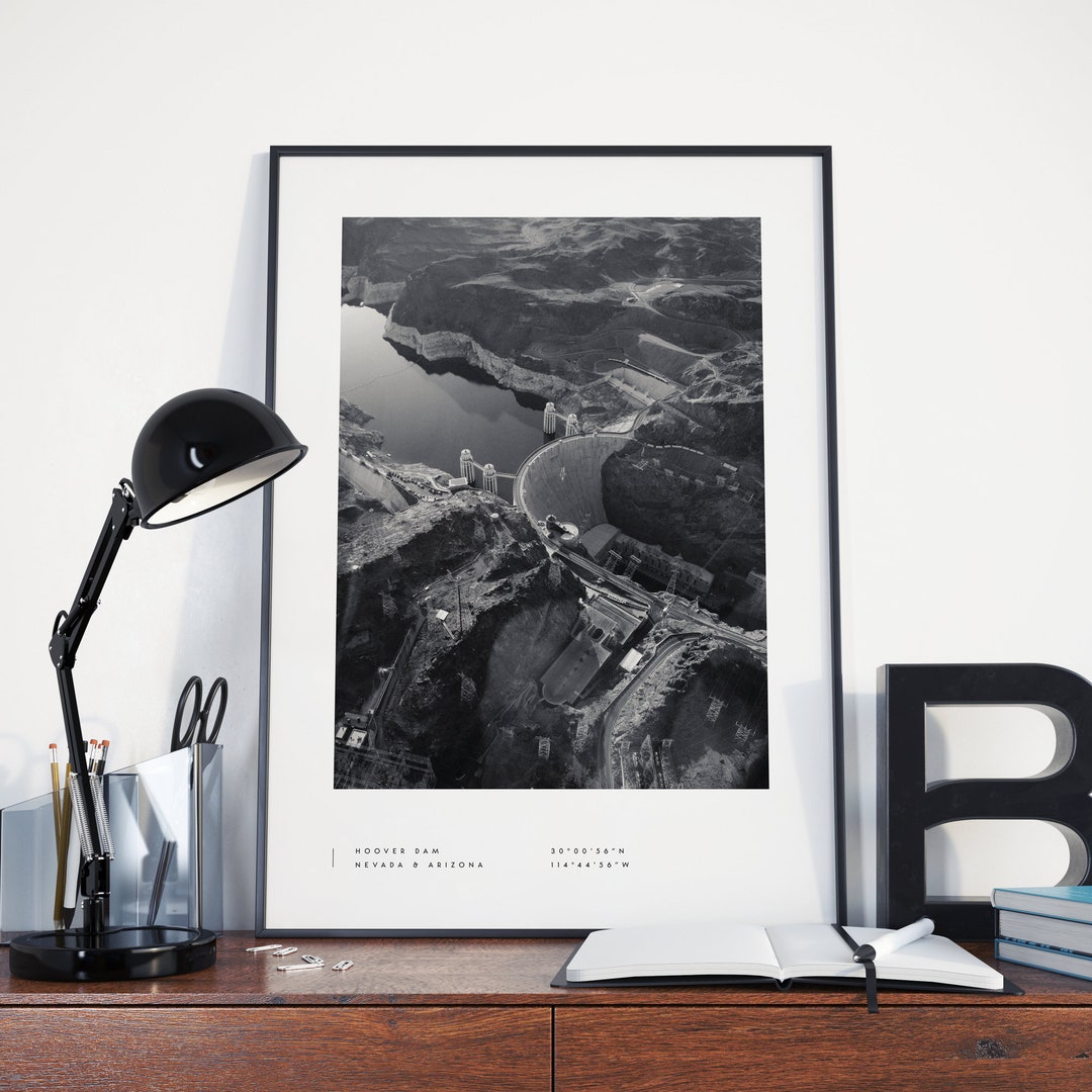 Hoover Dam Print Hoover Dam Poster Hoover Dam Coordinates - Etsy