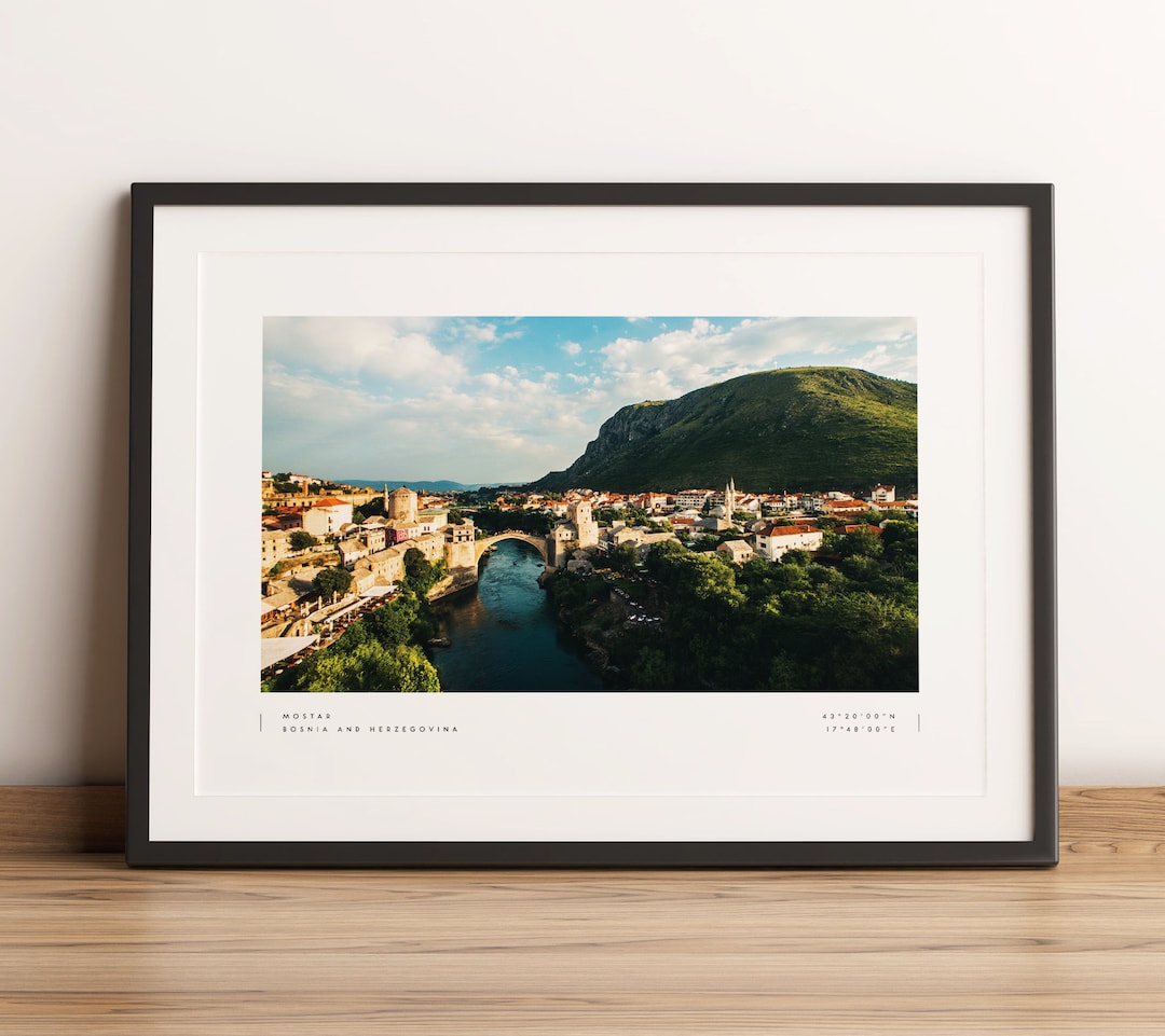 Mostar Print, Mostar Poster, Mostar Coordinates, Mostar Wall Art ...