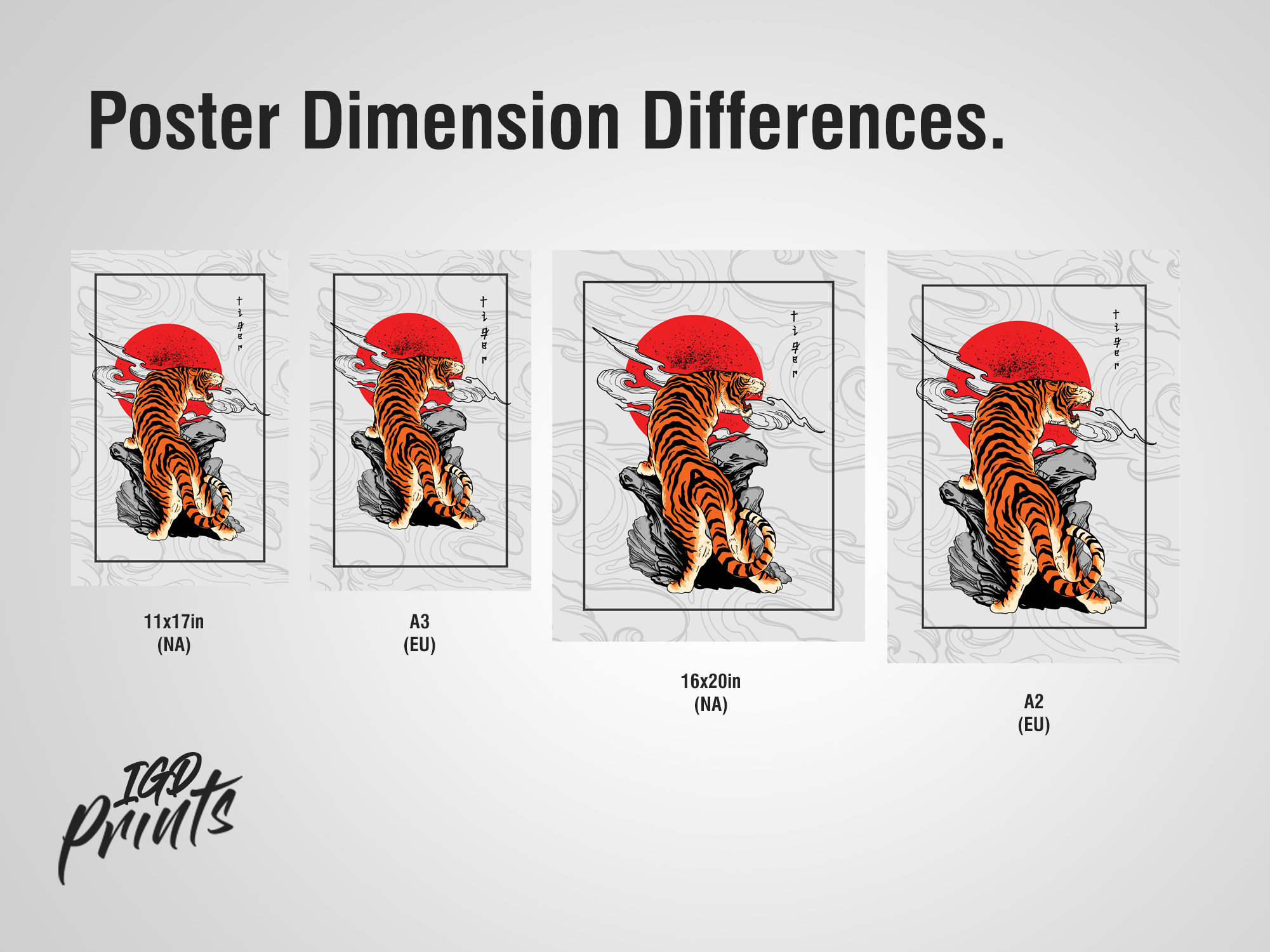 Japanese Tiger Print Tattoo Print Traditional Tattoo Tiger - Etsy