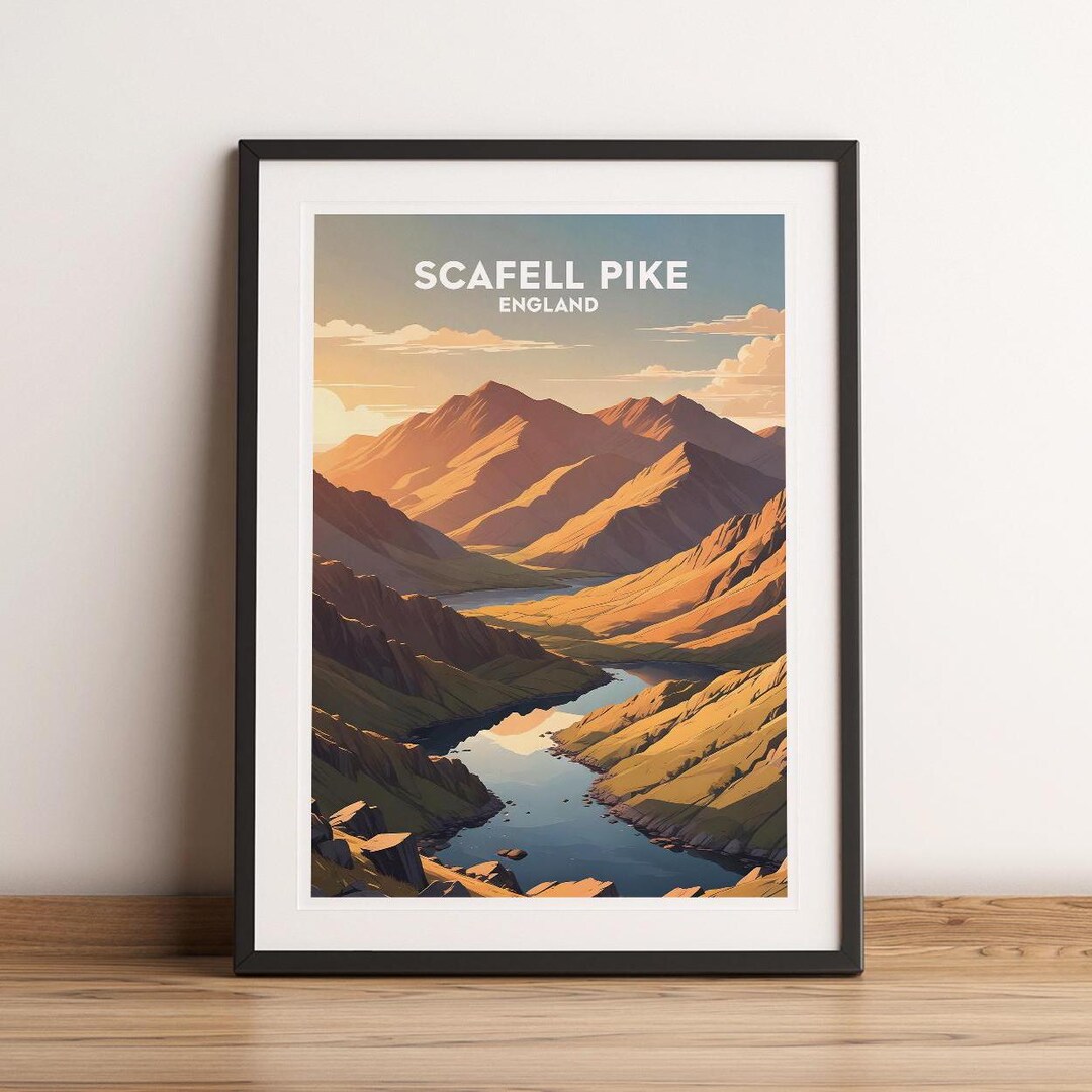 Scafell Pike Print, Scafell Pike Poster, Scafell Pike Coordinates ...