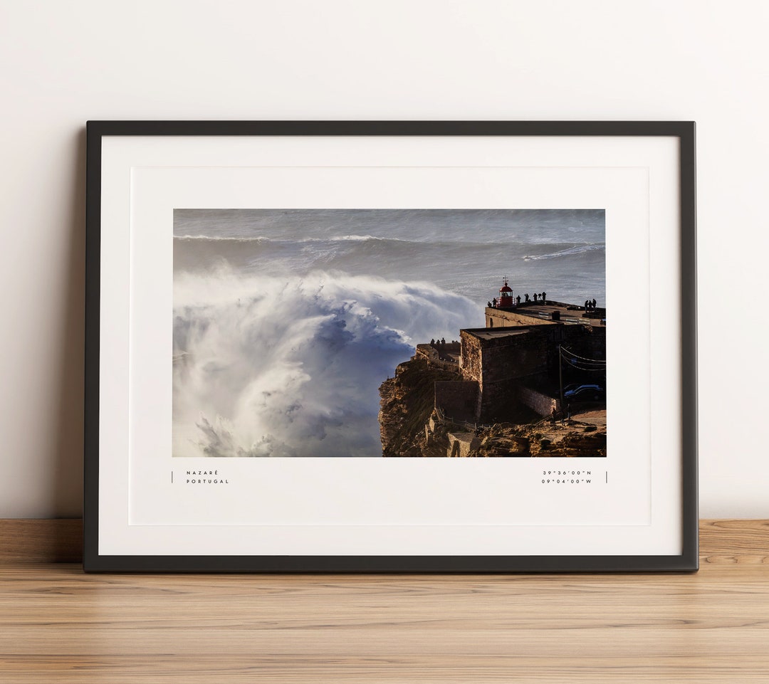 Nazare Print, Nazare Poster, Nazare Wave, Nazare Coordinates, Nazare ...