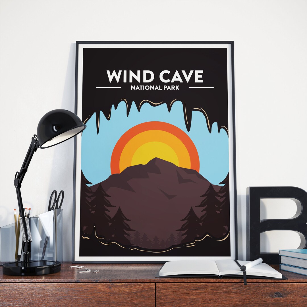 Wind Cave National Park Print, Wind Cave Poster, National Park Print ...