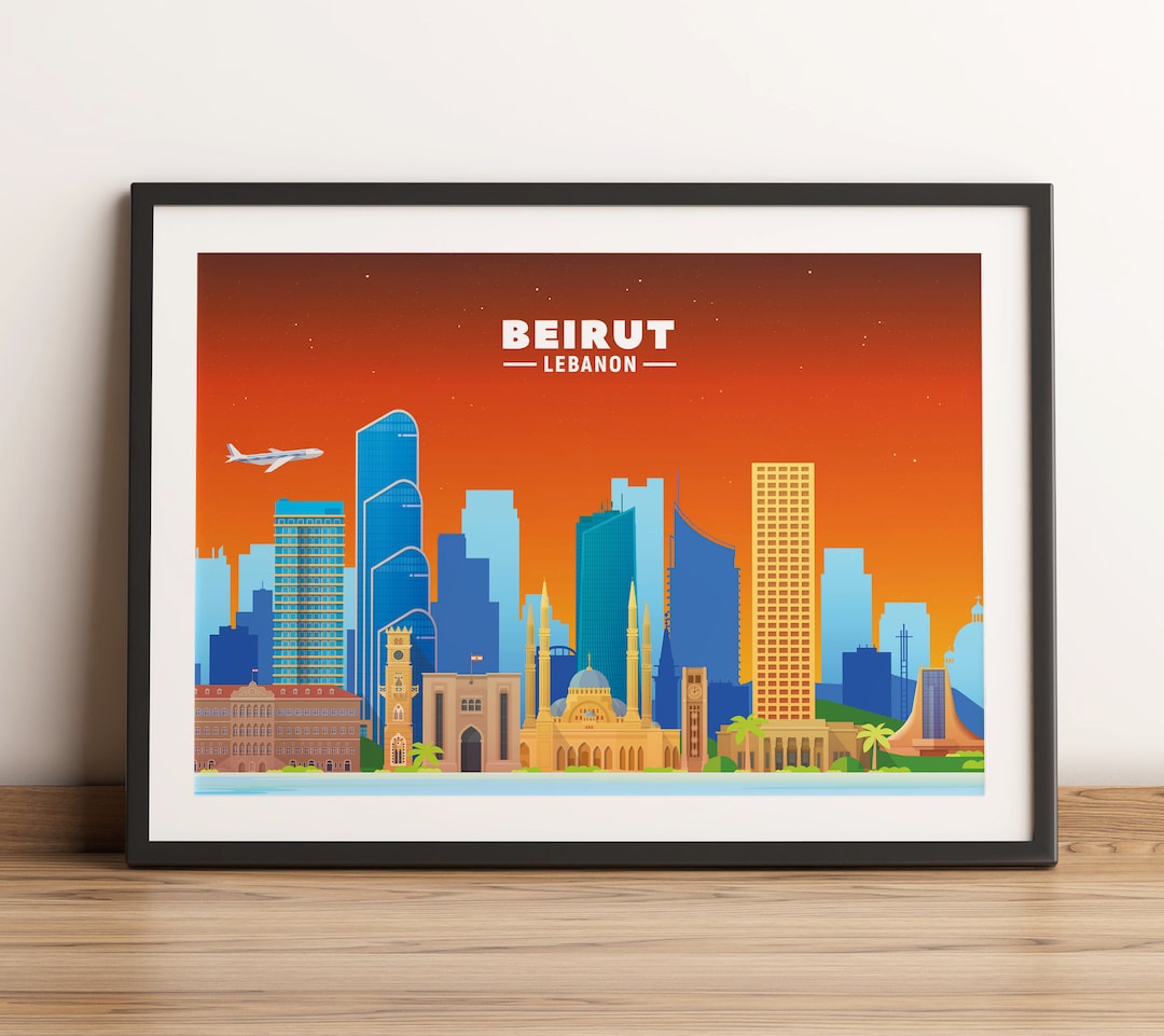 Beirut Print, Beirut Poster, Beirut Vintage Retro Print, Beirut Vintage ...