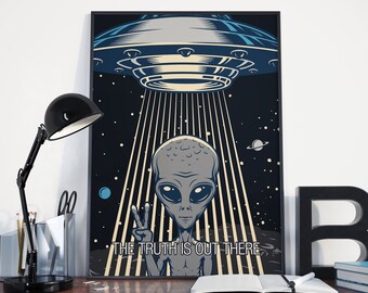 I Want to Believe Poster UFO Abduction Print Mulder | Etsy