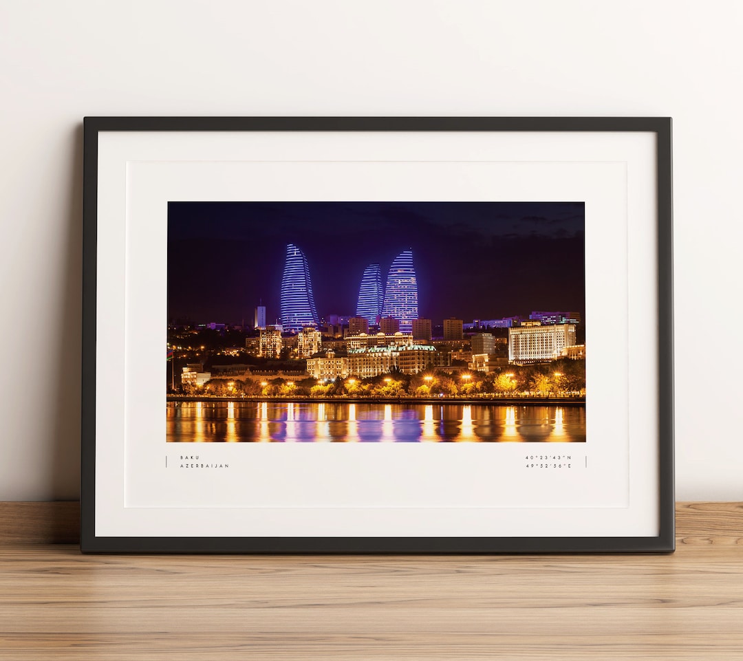 Baku Print, Baku Poster, Baku Coordinates, Baku Wall Art, Baku Photo ...