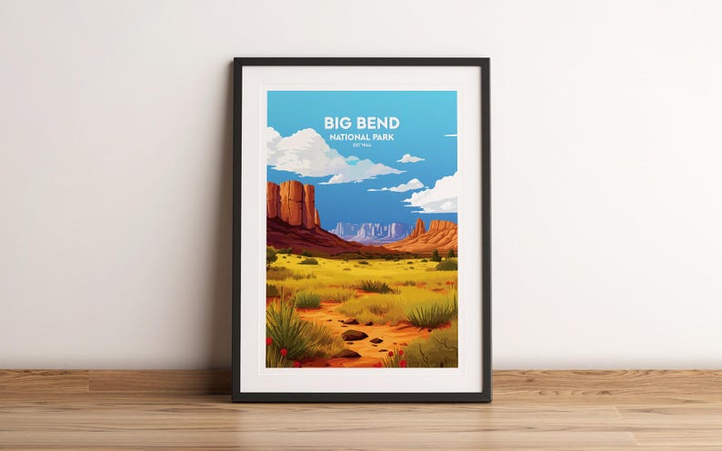 Big Bend National Park Poster Big Bend National Park Print Minimalist ...
