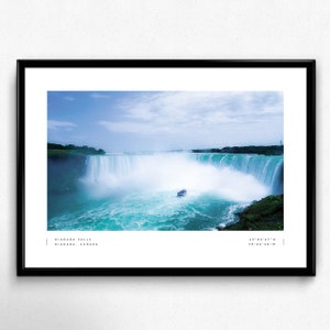 Niagara Falls Print, Niagara Falls Poster, Niagara Falls Coordinates ...