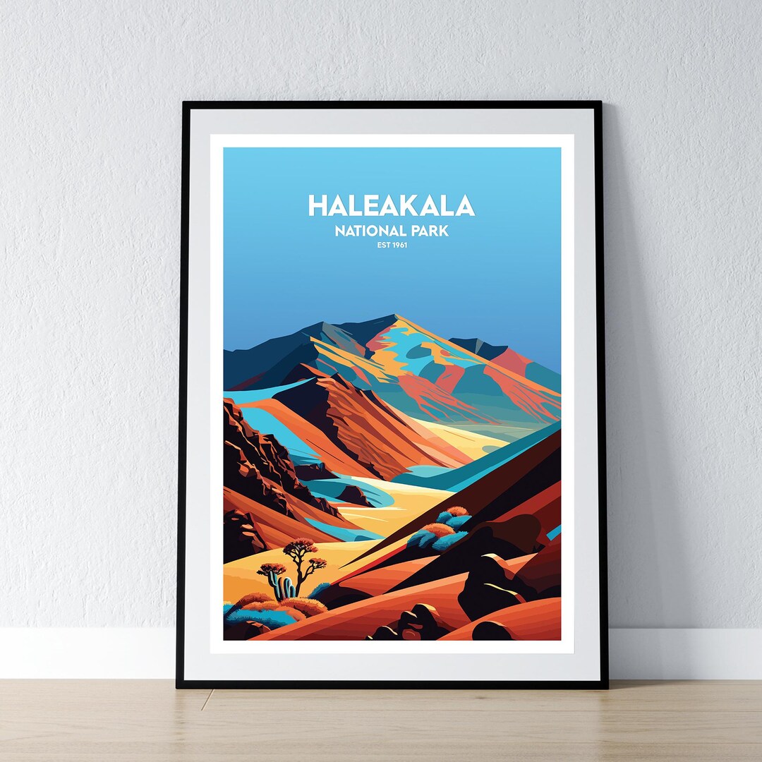 Haleakala National Park Poster Haleakala National Park Print Minimalist Poster Print Home Decor ...