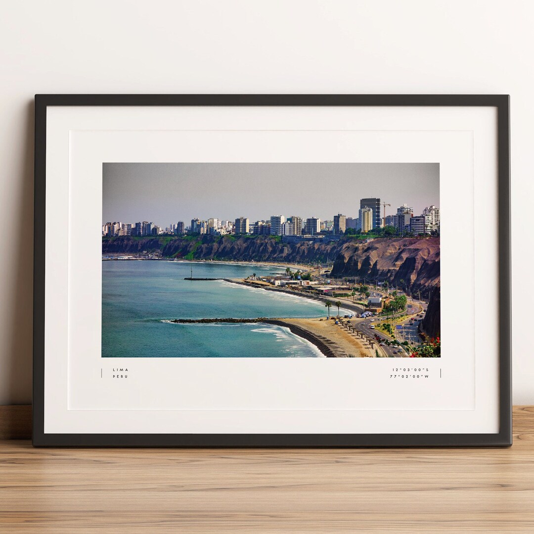 Lima Print, Lima Poster, Peru Print, Peru Poster, Lima Coordinates ...