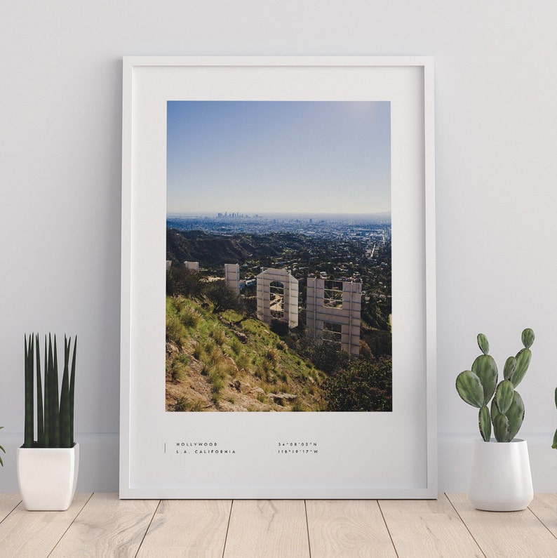 Hollywood Sign Print Hollywood Poster Hollywood Coordinates - Etsy