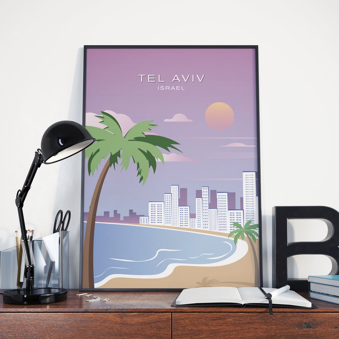 Tel Aviv Poster Tel Aviv Print Tel Aviv Vintage Retro Print Tel Aviv ...