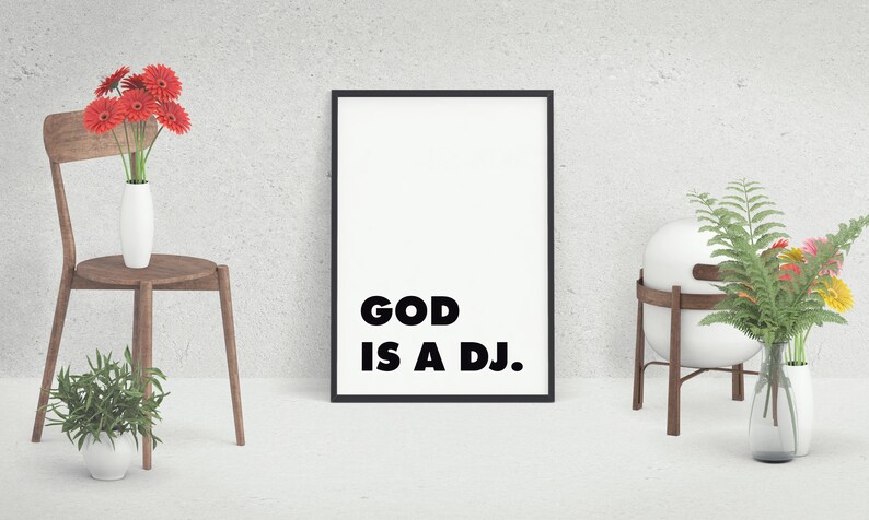 God is A DJ Printable Music Poster Faithless Print Dance - Etsy
