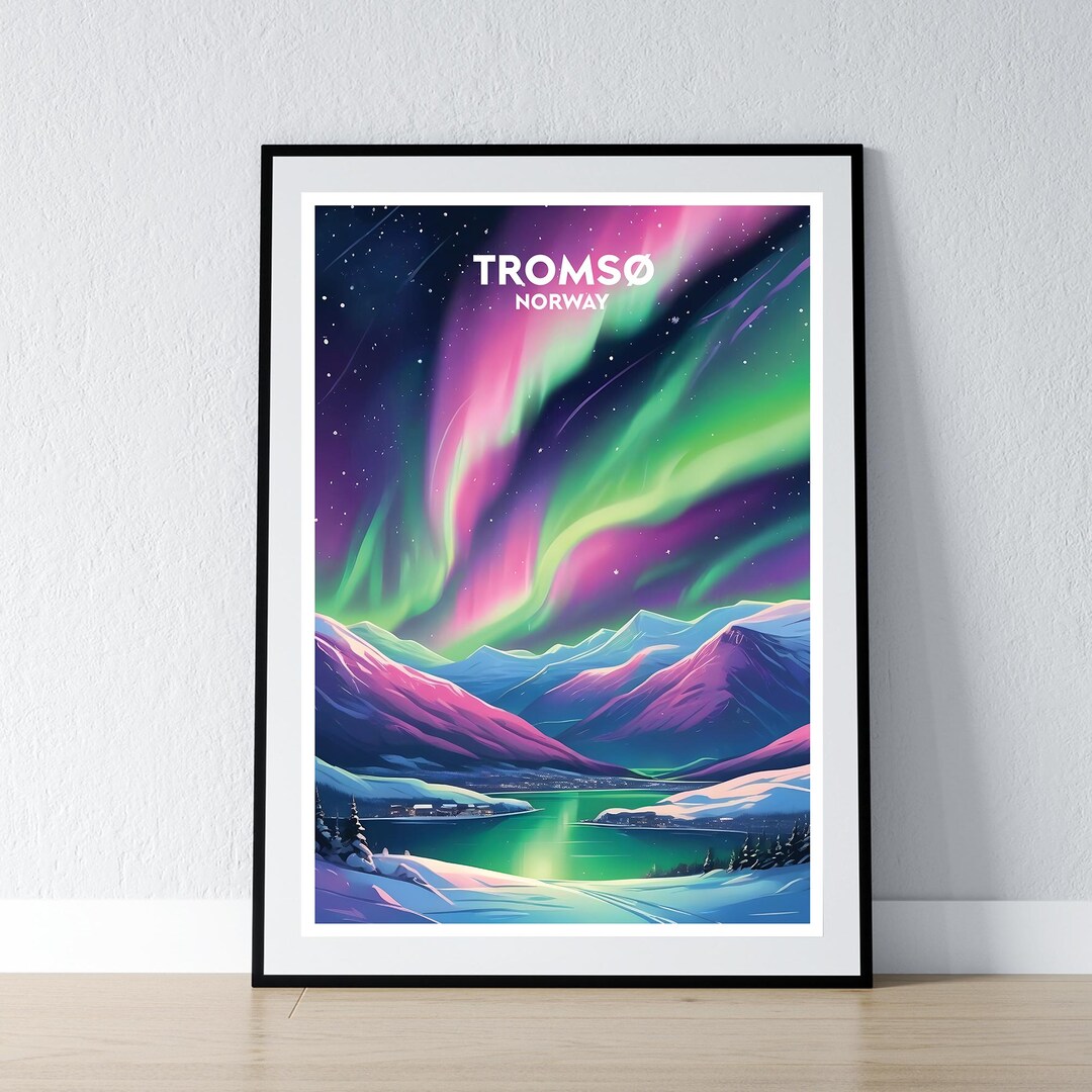 Tromso, Northern Lights Poster, Aurora Borealis Print, Northern Lights ...