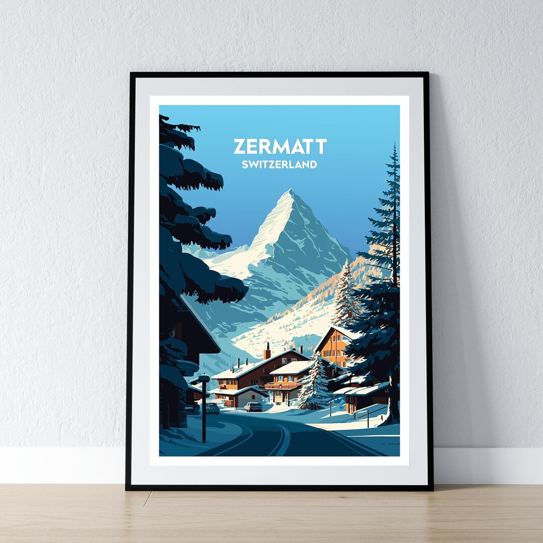 Zermatt Print, Matterhorn Swiss Alps, Zermatt Coordinates, Zermatt Wall ...