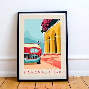 Havana Print, Havana Poster, Havana Vintage Retro Print, Havana Vintage ...