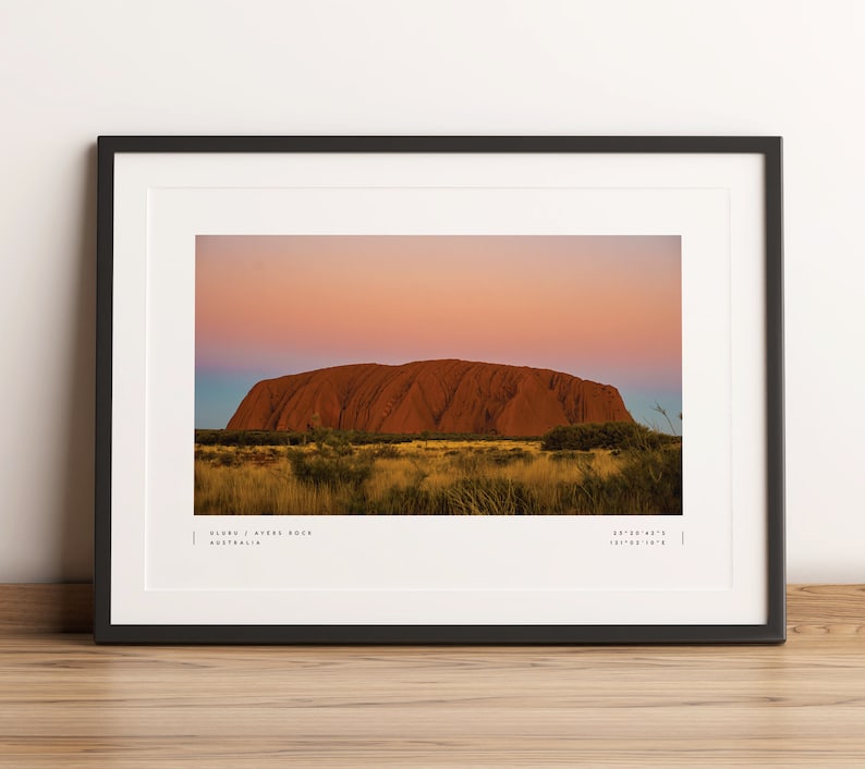 Ayers Rock Print, Ayers Rock Poster, Uluru Coordinates, Ayers Rock Wall ...