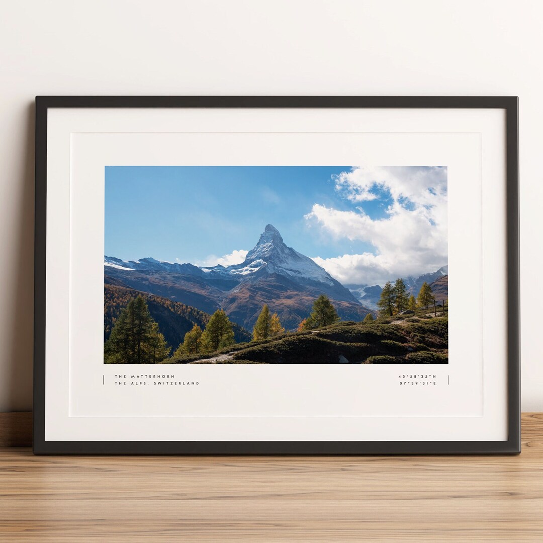 Matterhorn Print, Matterhorn Poster, Matterhorn Coordinates, Matterhorn ...