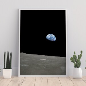 Earthrise Print, Earthrise Poster, Earth Rise, Carl Sagan Quote, Poster ...