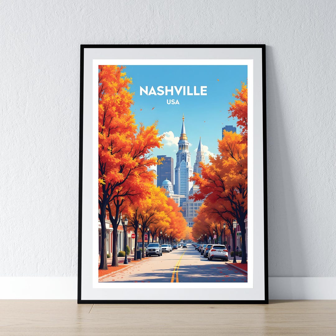 Nashville Poster Nashville Print Nashville Tennesse Wall Art Gift ...
