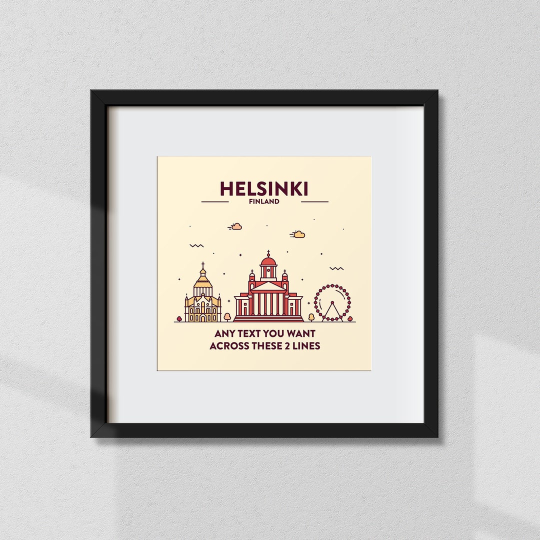 Personalised Helsinki Print, Customised Helsinki Poster, Helsinki ...