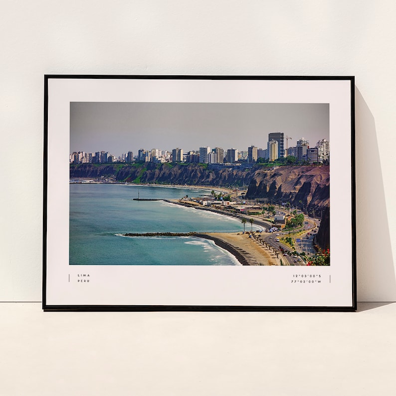Lima Print, Lima Poster, Peru Print, Peru Poster, Lima Coordinates ...