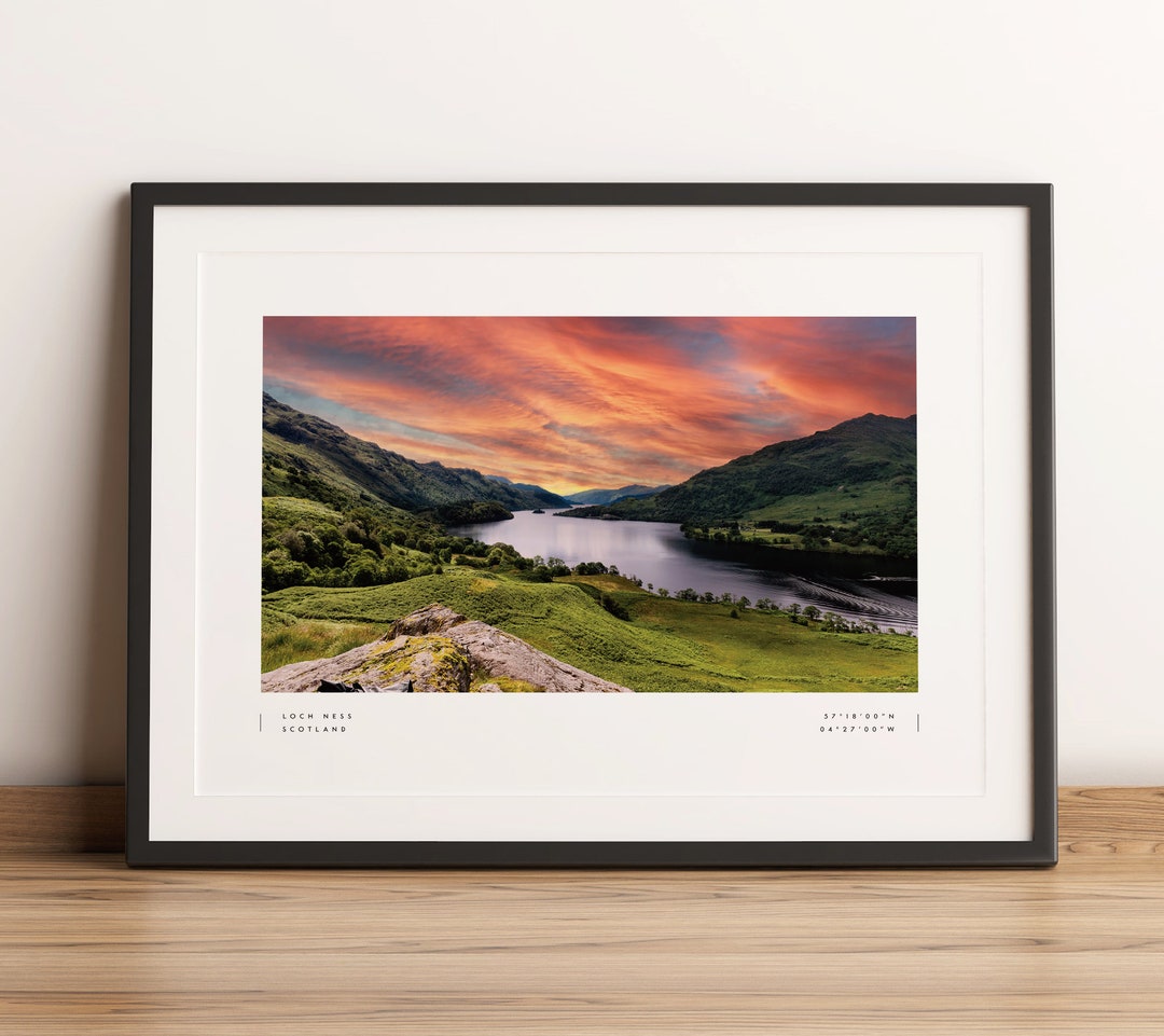 Loch Ness Print, Loch Ness Poster, Loch Ness Coordinates, Loch Ness ...