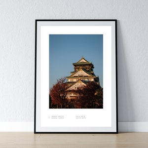 Osaka Print, Osaka Poster, Osaka Castle Print, Osaka Coordinates, Osaka ...