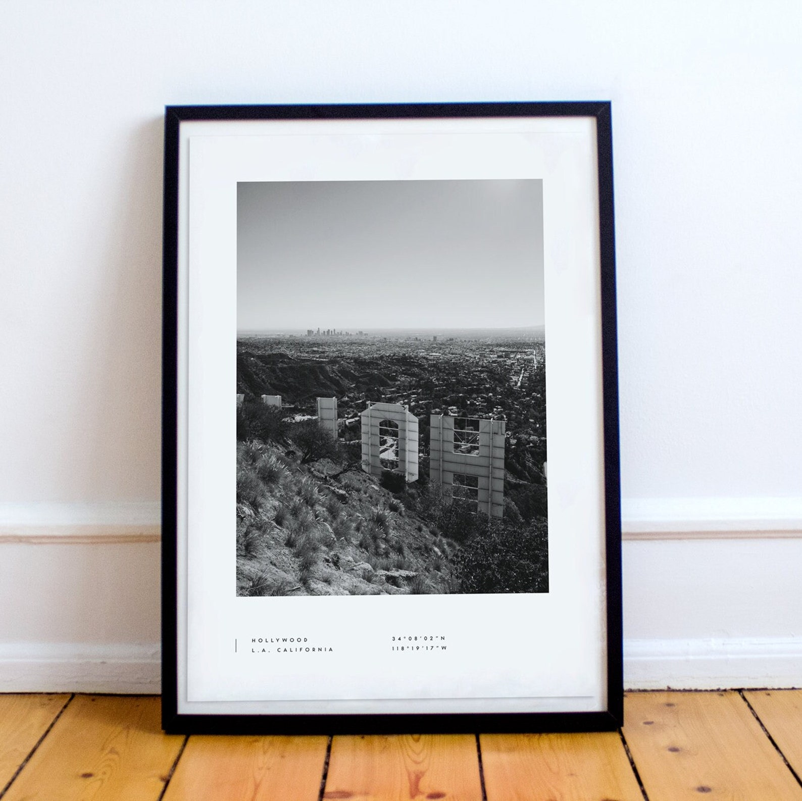 Hollywood Sign Print Hollywood Poster Hollywood Coordinates - Etsy