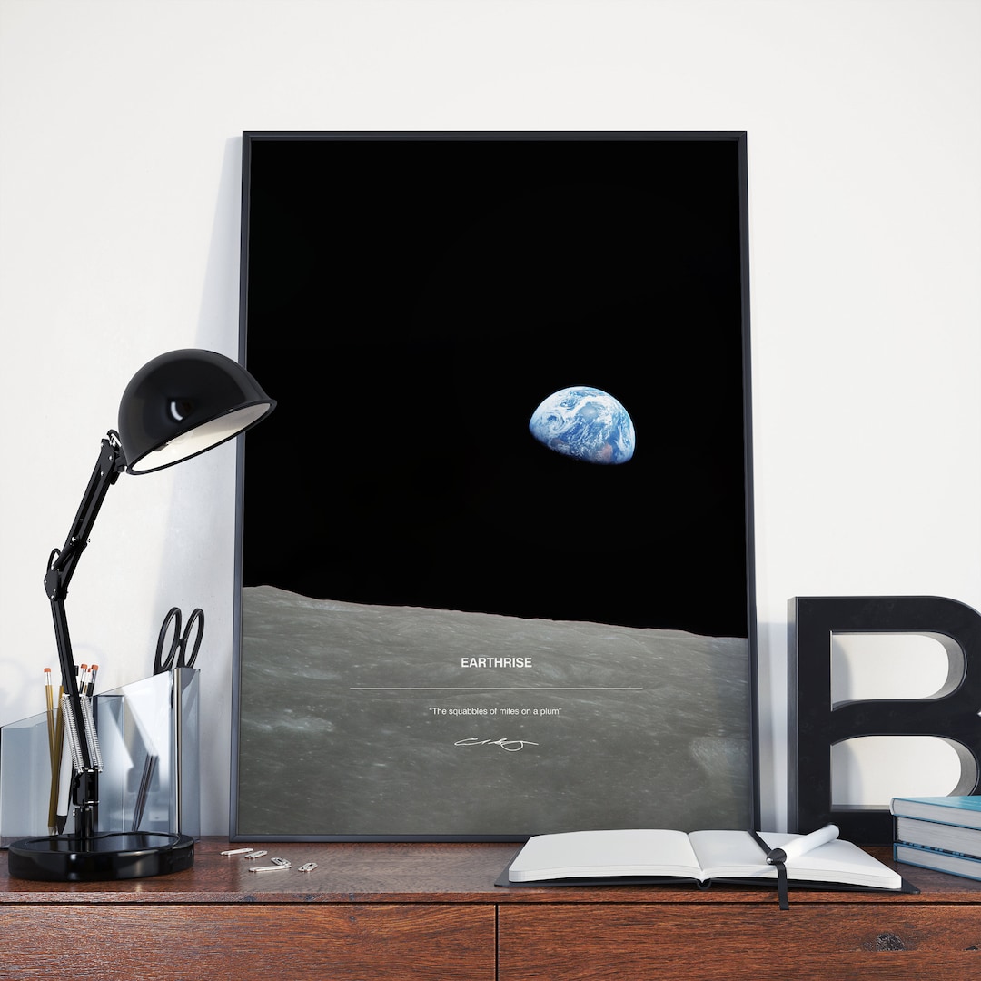 Earthrise Print, Earthrise Poster, Earth Rise, Carl Sagan Quote, Poster ...