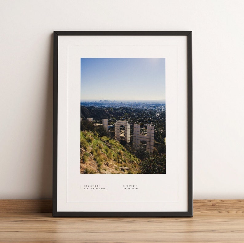Hollywood Sign Print Hollywood Poster Hollywood Coordinates - Etsy