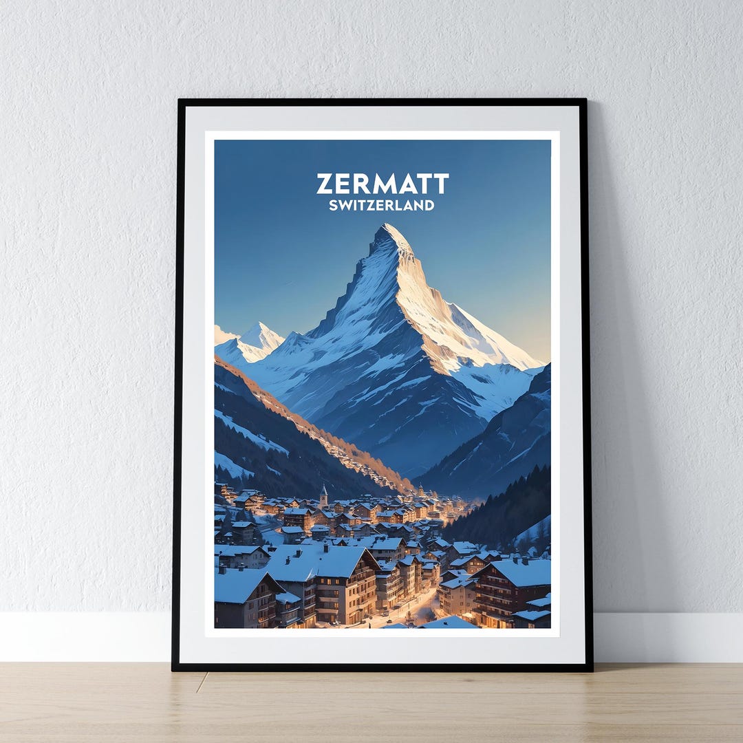 Zermatt Print, Zermatt Poster, Zermatt Coordinates, Zermatt Wall Art ...